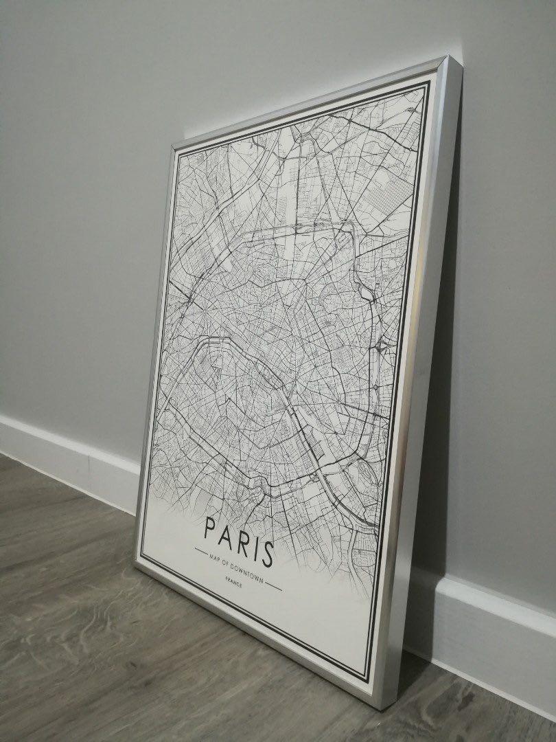 Map of Paris Photo Frame, Furniture & Home Living, Home Decor, Frames ...