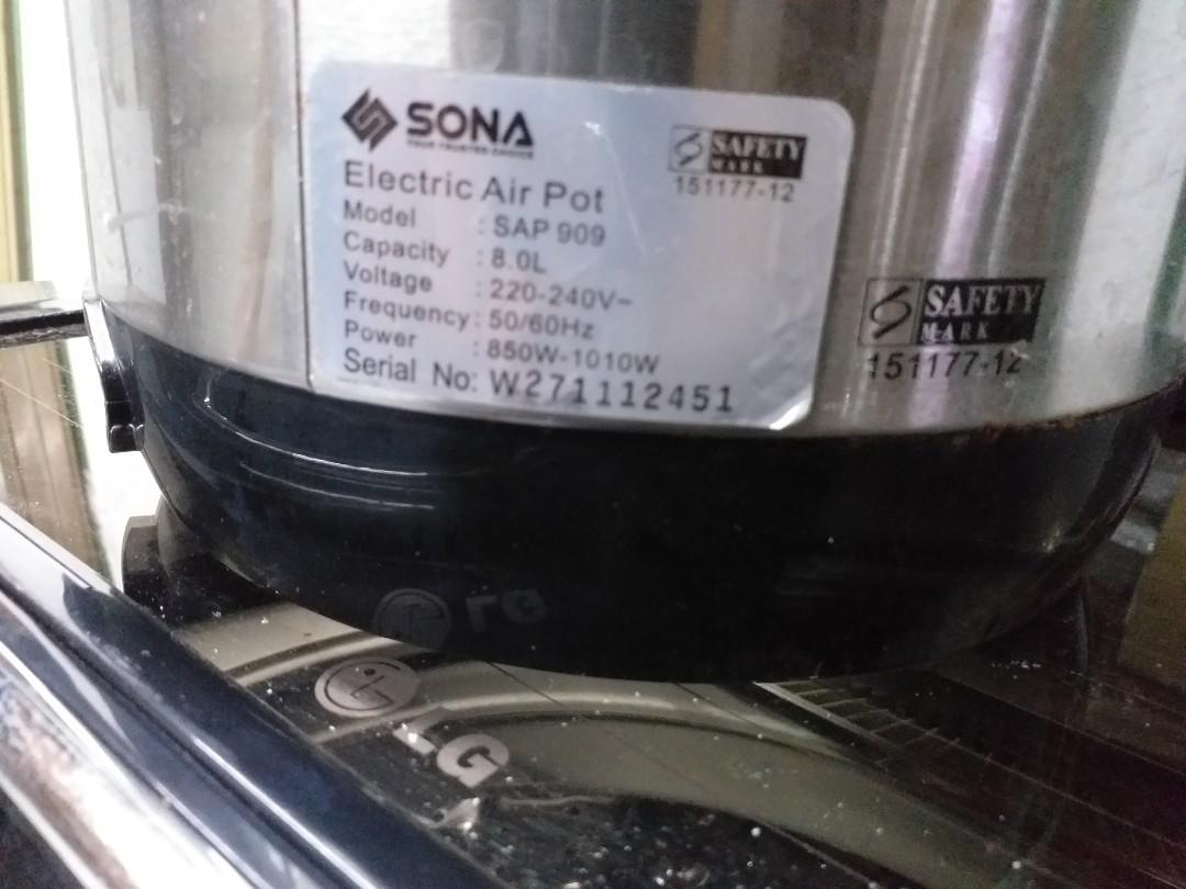 Sona SAP 909 8.0L Three Ways Airpot retail SG $109, TV & Home Appliances, Kitchen Appliances ...