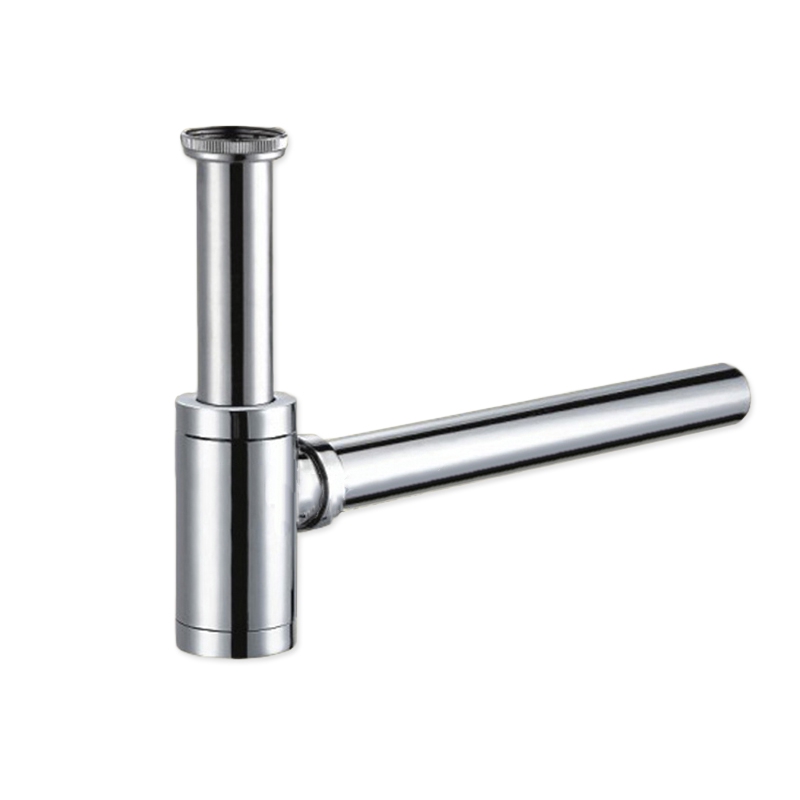 Standard 1-1/4Chrome Brass Round-Bottle Waste Trap Basin Sink Drain P ...