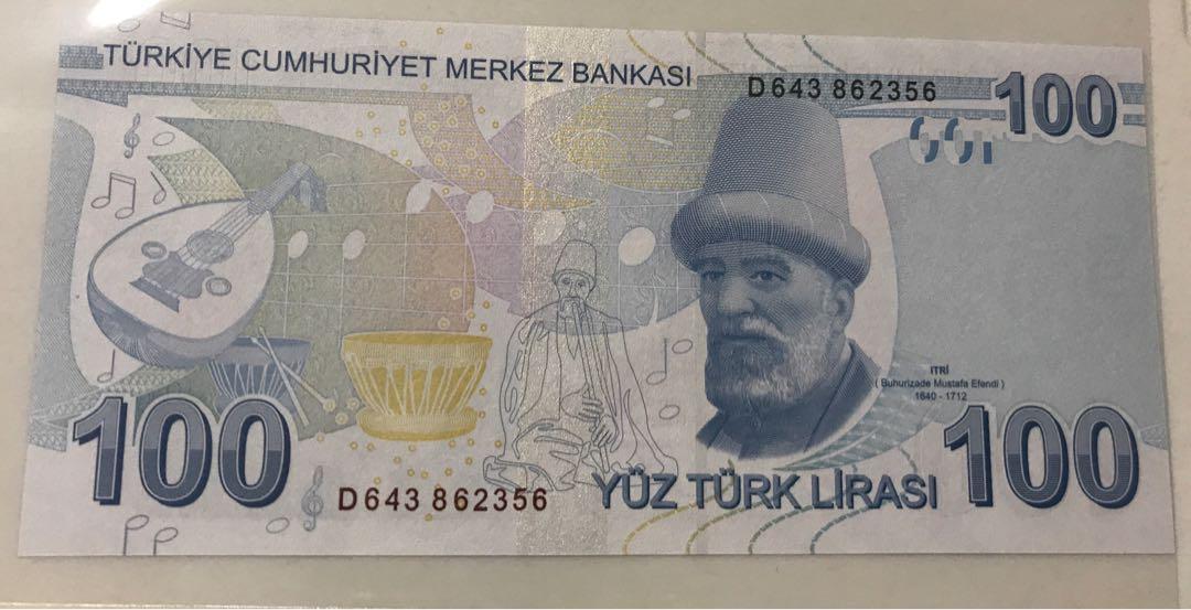 Turkey lira 100 Unc note, Hobbies & Toys, Memorabilia & Collectibles ...