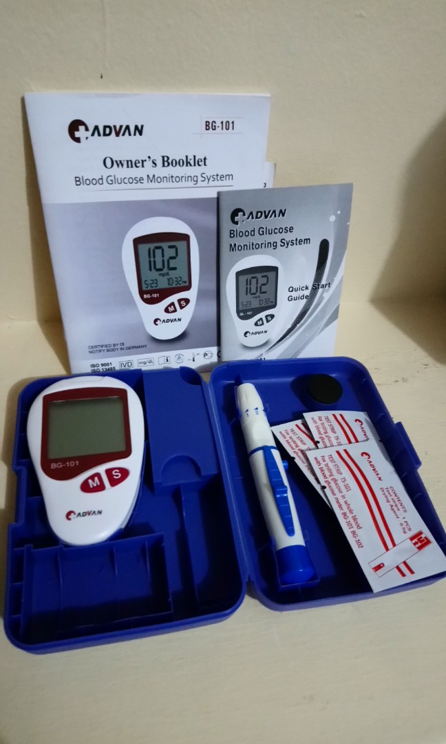 Advan Glucometer with battery and sample test strip, Beauty & Personal ...