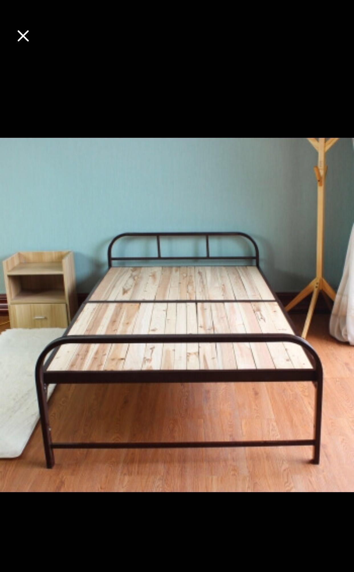 Instock Foldable bed frame (small single size ) 70cm*190cm, Furniture ...