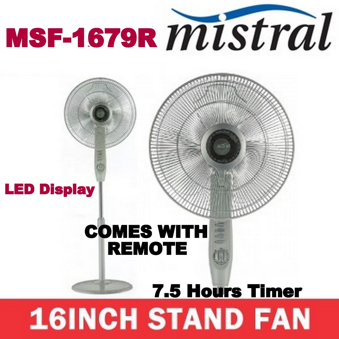 Mistral MSF1679R 16 Stand Fan COMES WITH REMOTE, Furniture & Home ...