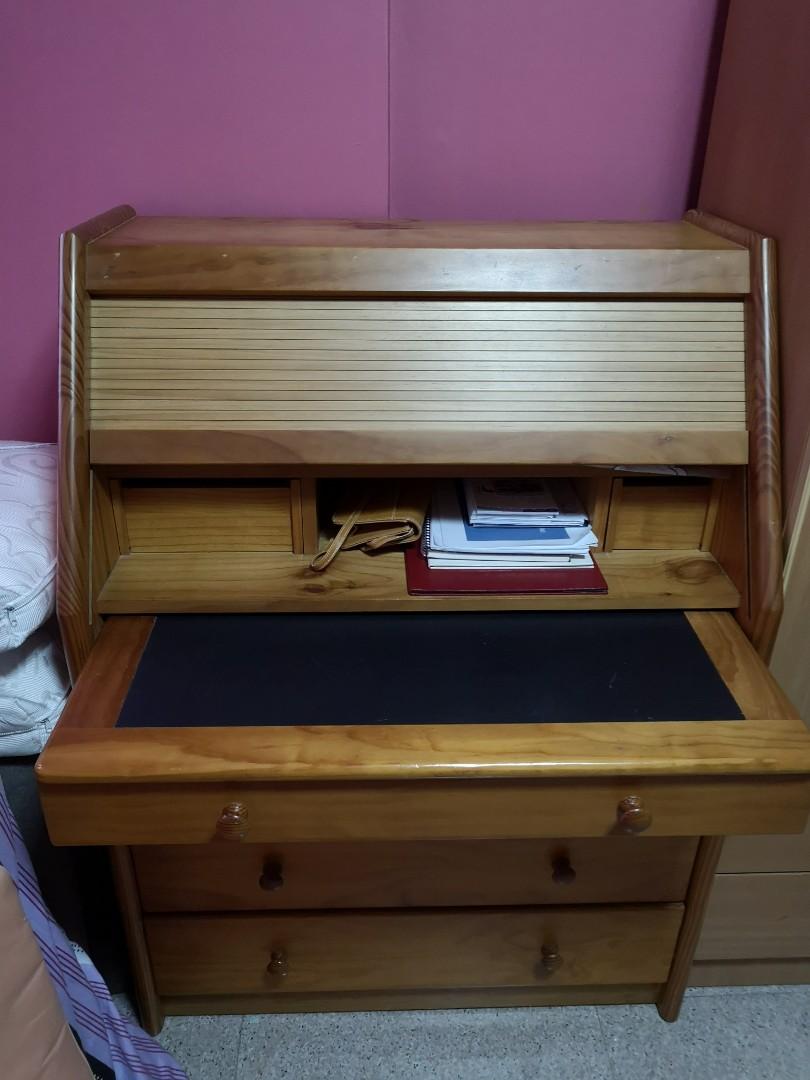 Retractable study table / dressing table with drawers, Furniture & Home ...