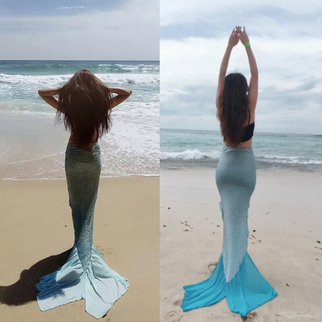 Sexy Mermaid Tail Beach Skirt Long Maxi Skirt Bikini Beach Wear Cover ...