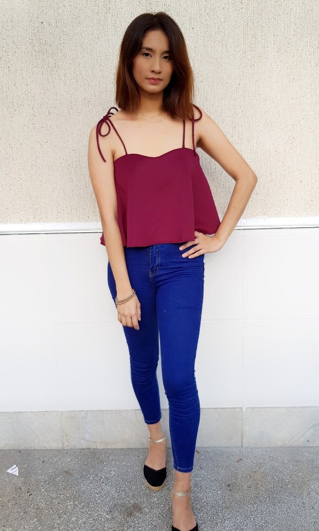 SKY flowy summer top Deep Red, Women's Fashion, Tops, Others Tops on ...