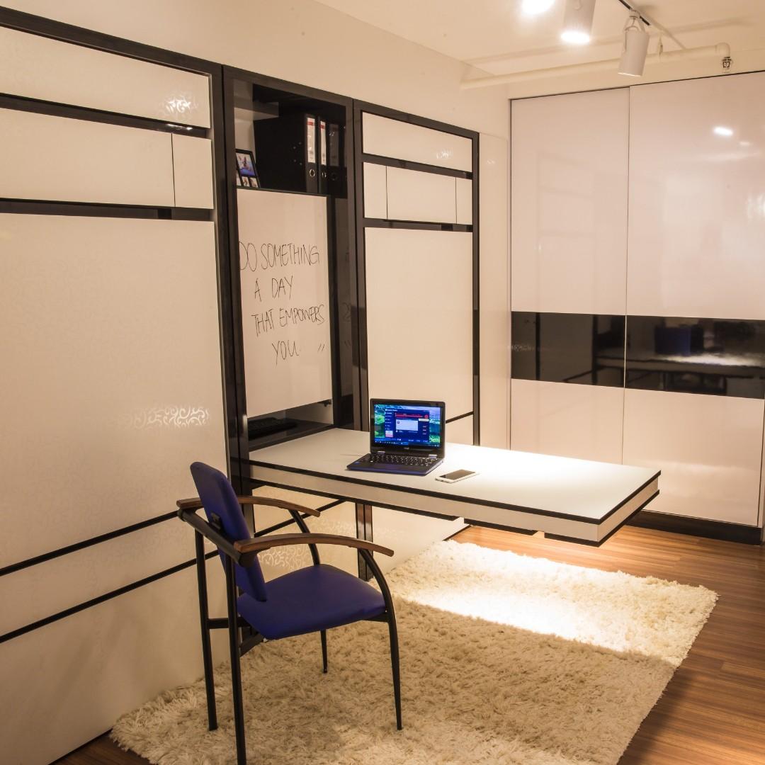 Space-Saving P-series Study Table - Hidden/Conceal Table, Furniture ...