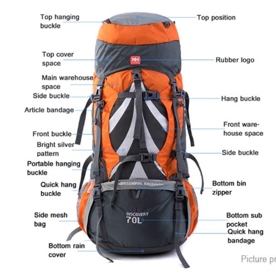 Naturehike Big Capacity 70L Hiking Backpacks, Men's Fashion, Bags ...