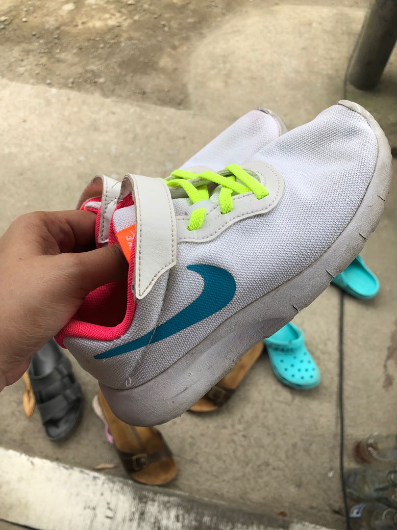 NIKE ALL WHITE RIBBER SHOES, Babies & Kids, Babies & Kids Fashion on ...