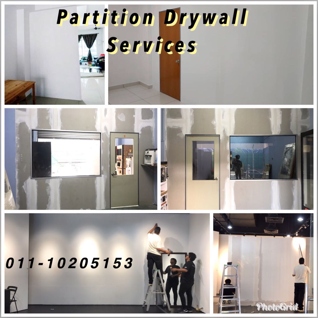 Pasang Dinding Partition Gypsum Material Untuk Rumah Pejabat, Services ...
