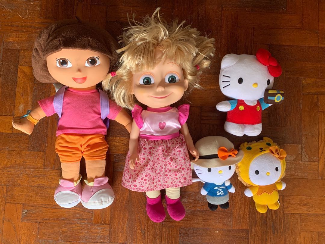 Plush doll Marsha Bear , Dora Explorer hello kitty lot, Babies & Kids ...