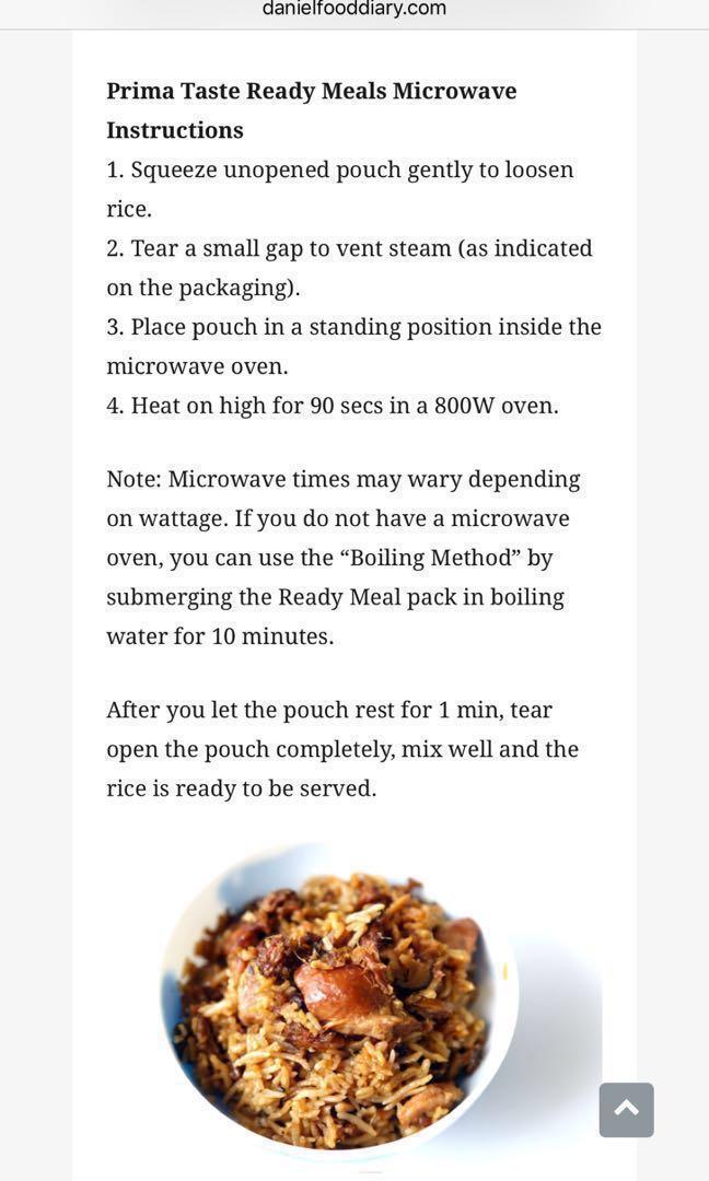 Prima taste ready to eat / ready meals chicken claypot rice *basmati ...