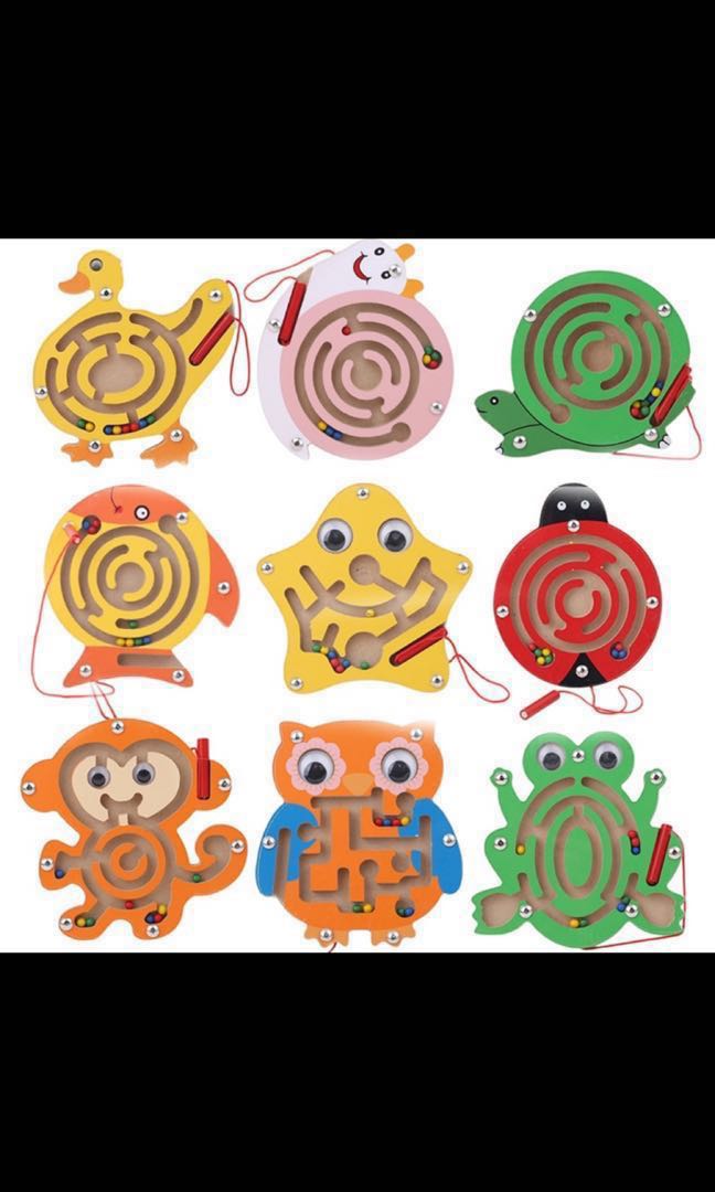 (PO) (>6M) Magnetic Maze Wooden Toy for Kids, Education Puzzle, Brain ...
