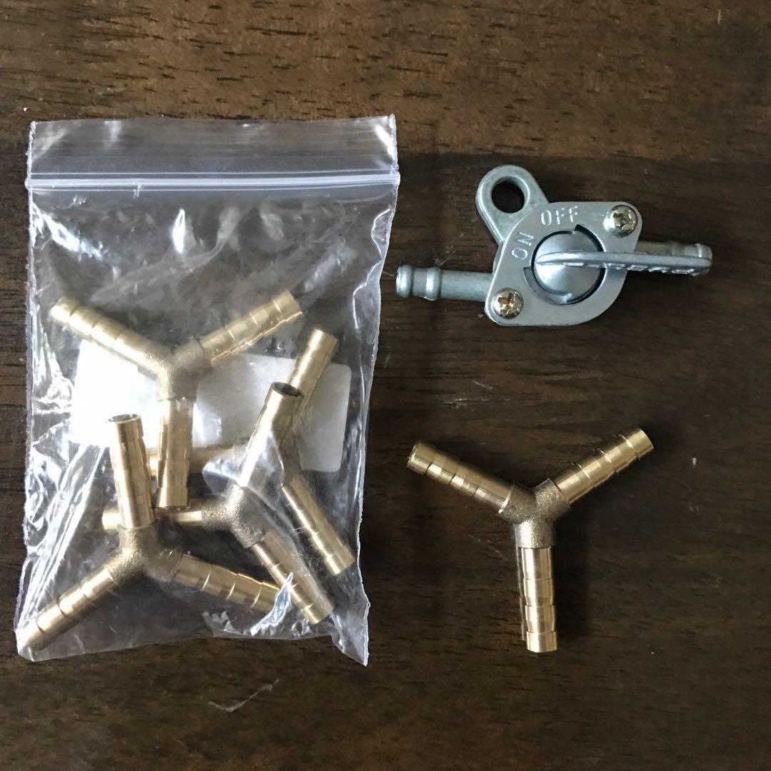 Brass Y joint 3 way fuel Line petrol pipe petcock join three ways ...