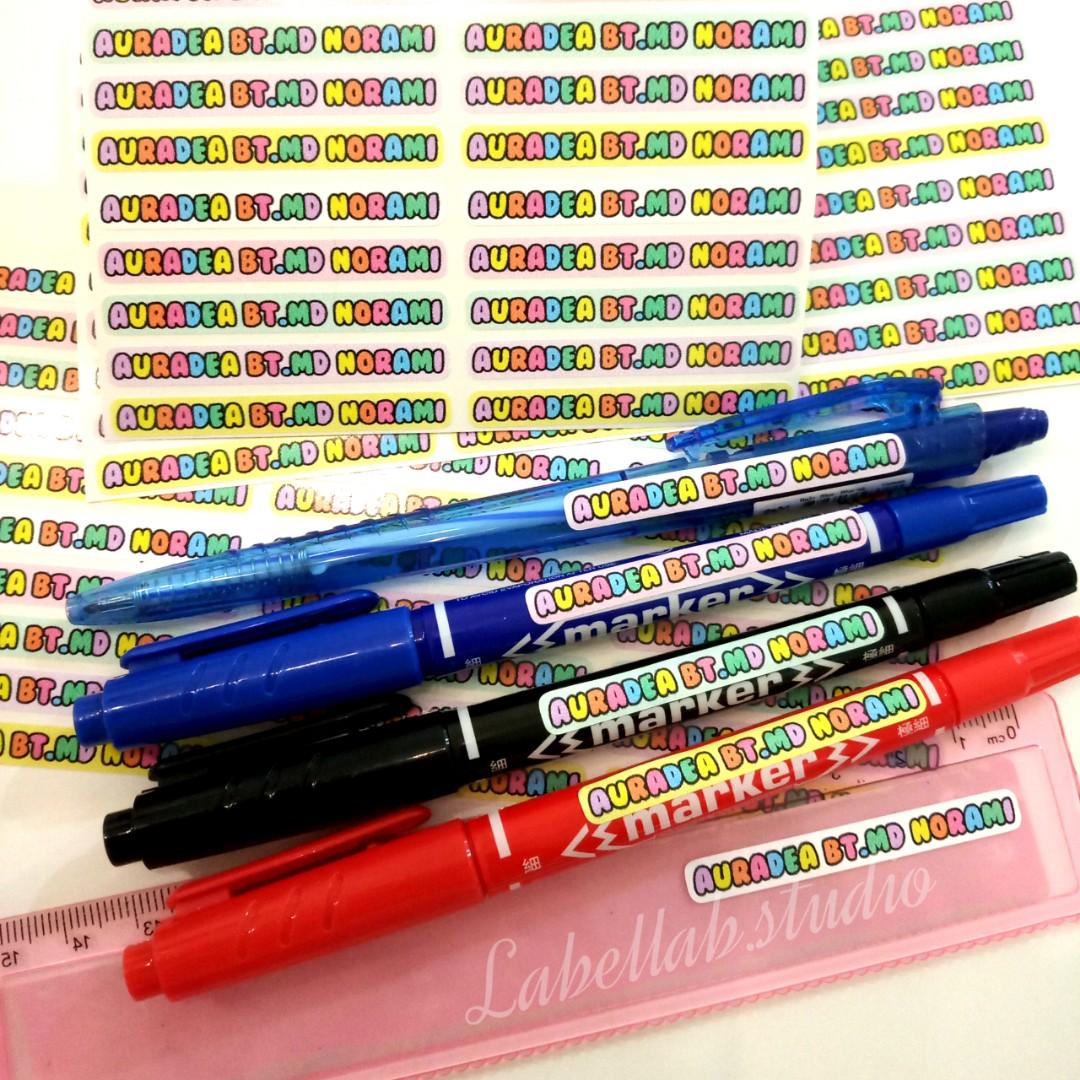 Customised Slim Name Stickers / waterproof stickers, Hobbies & Toys ...