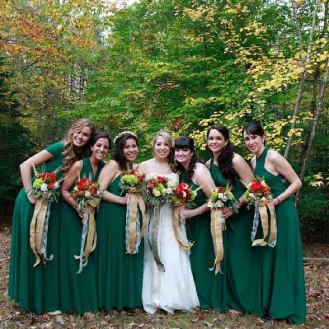 EMERALD GREEN INFINITY DRESS, Women's Fashion, Dresses & Sets, Evening ...