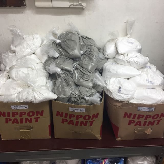 Grey/white Cement & Cornice Powder, Furniture on Carousell