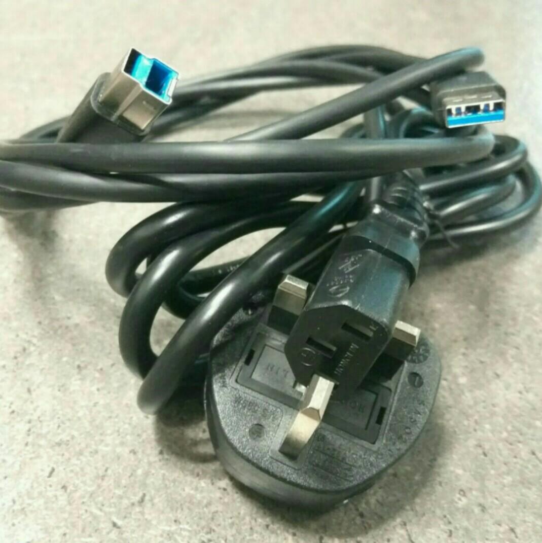 Matt Black USB Cable for Printers & Power Cables, Computers & Tech ...