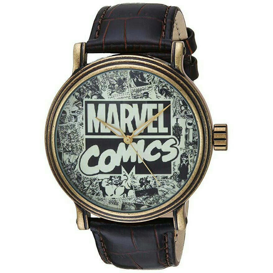 Men's Watch Marvel Comics Avengers Brown Leather WMA000047, Men's ...