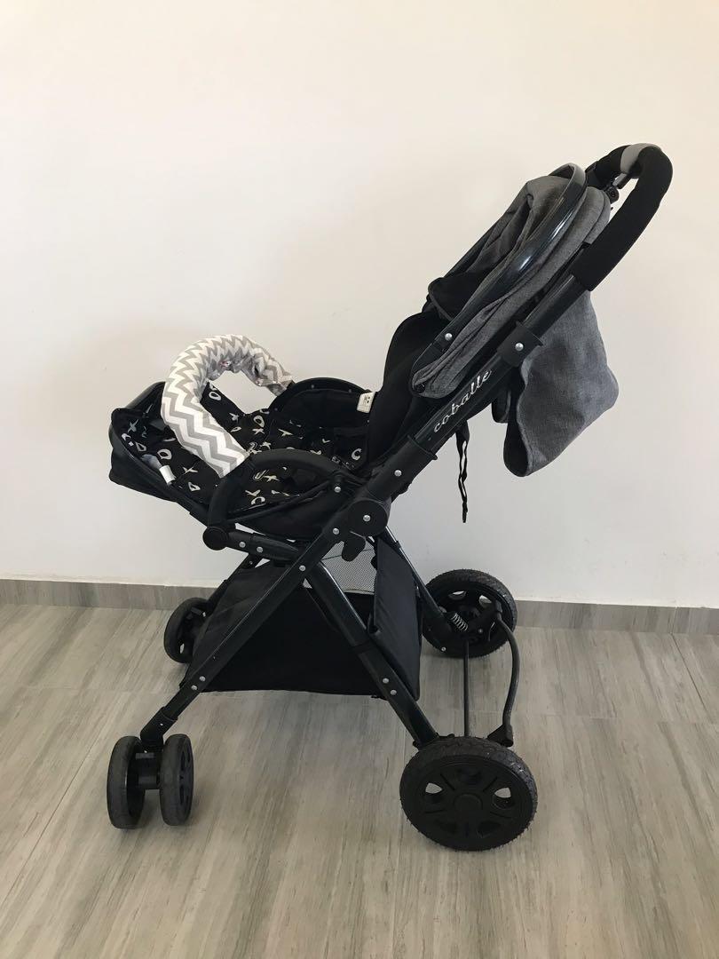 Preloved Coballe Reversible Back/Front Facing Stroller, Babies & Kids ...