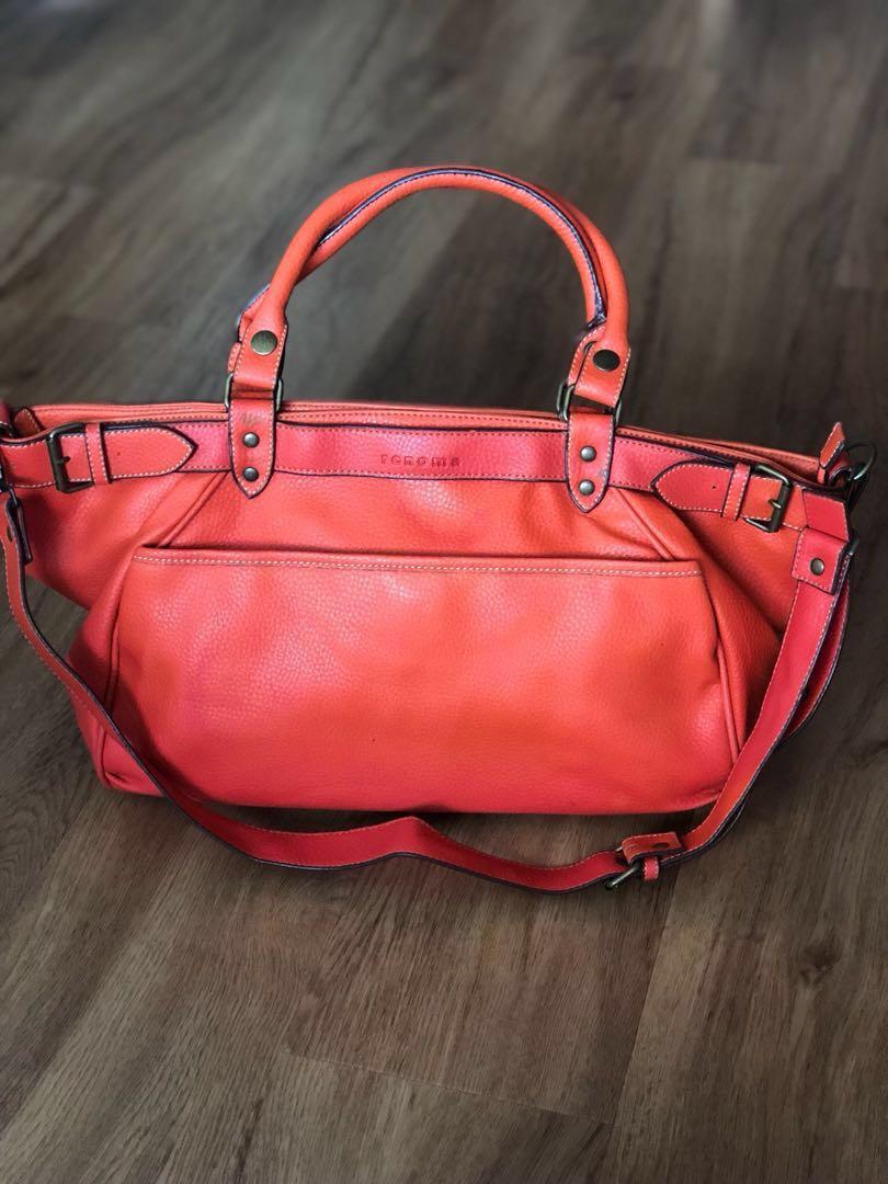 Renoma orange leather duffle / overnight bag, Women's Fashion, Bags ...