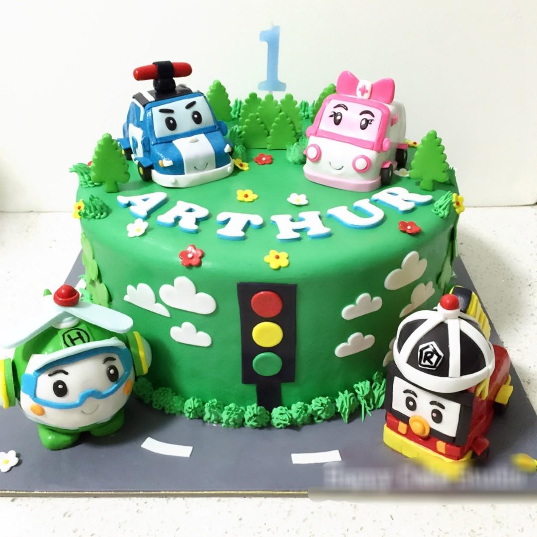 Robocar Cake, Food & Drinks, Homemade Bakes on Carousell