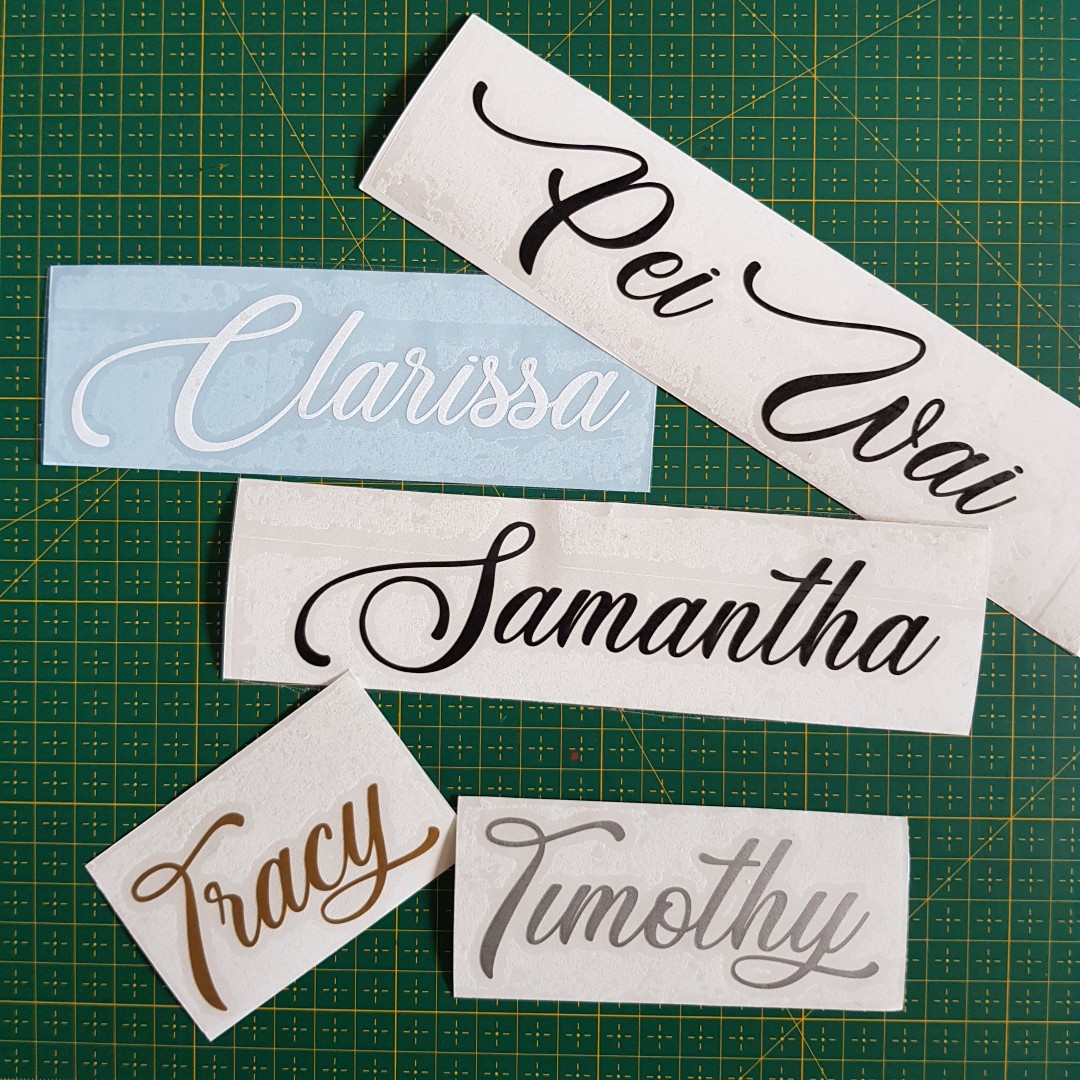 Customised name vinyl decal sticker, Hobbies & Toys, Stationery & Craft ...