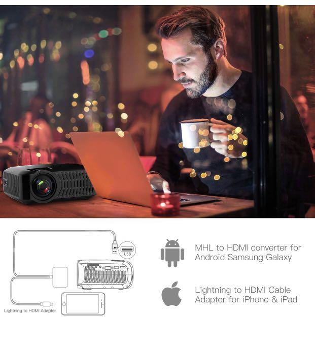 ABOX A2 3000 Lumens Home Theater Projector, TV & Home Appliances, TV ...