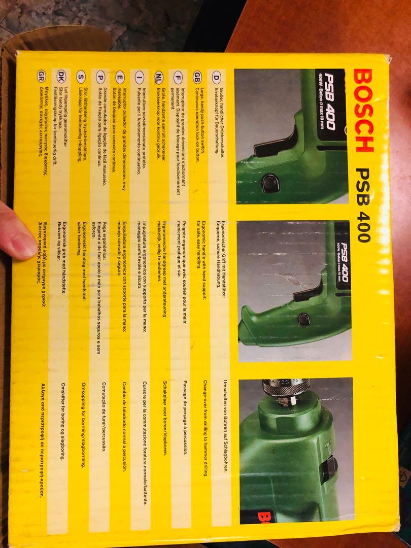 Bosch PSB 400 hammer drill, Furniture & Home Living, Home Improvement ...