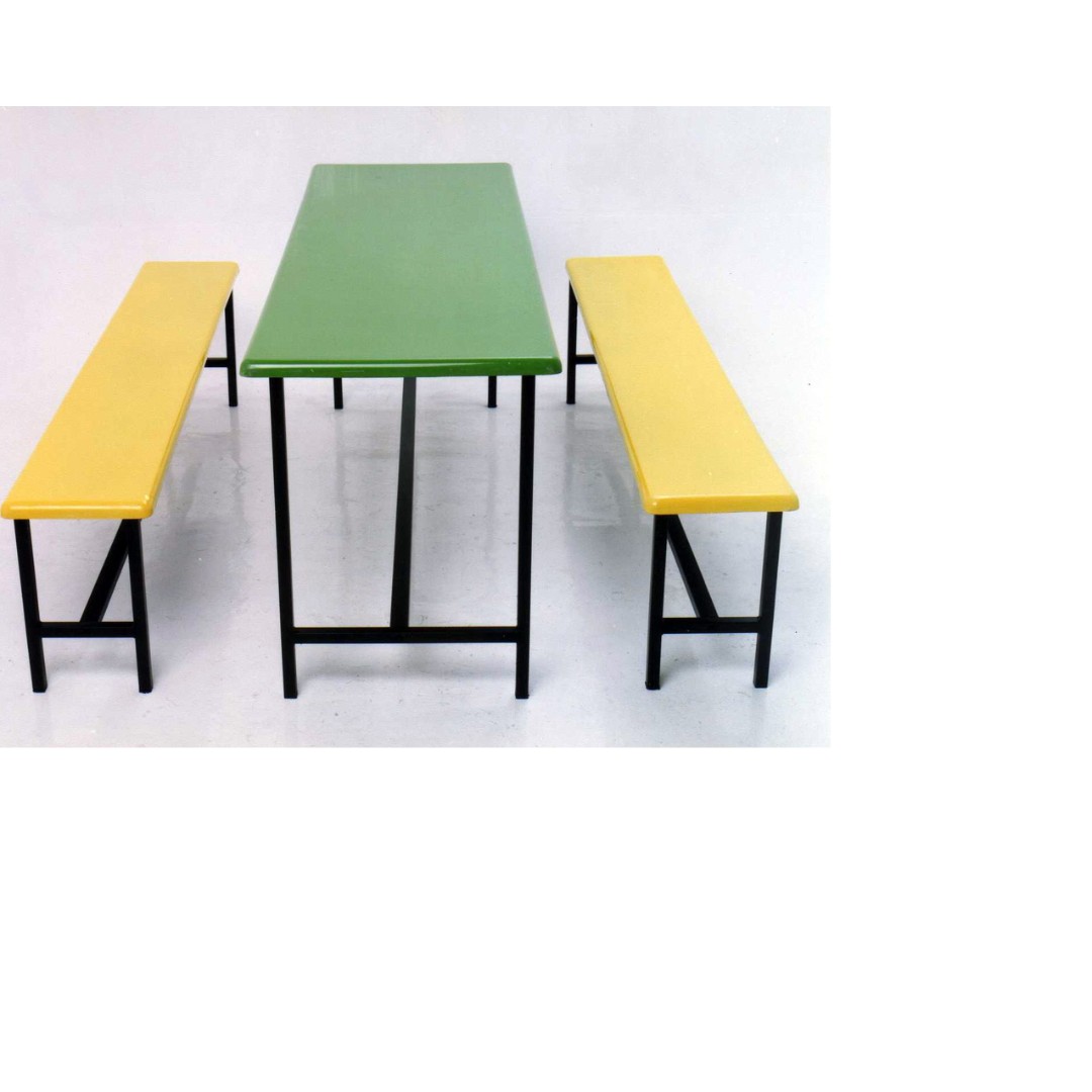 F&B Canteen Cafeteria Fibreglass Table & Bench Set, Furniture & Home ...