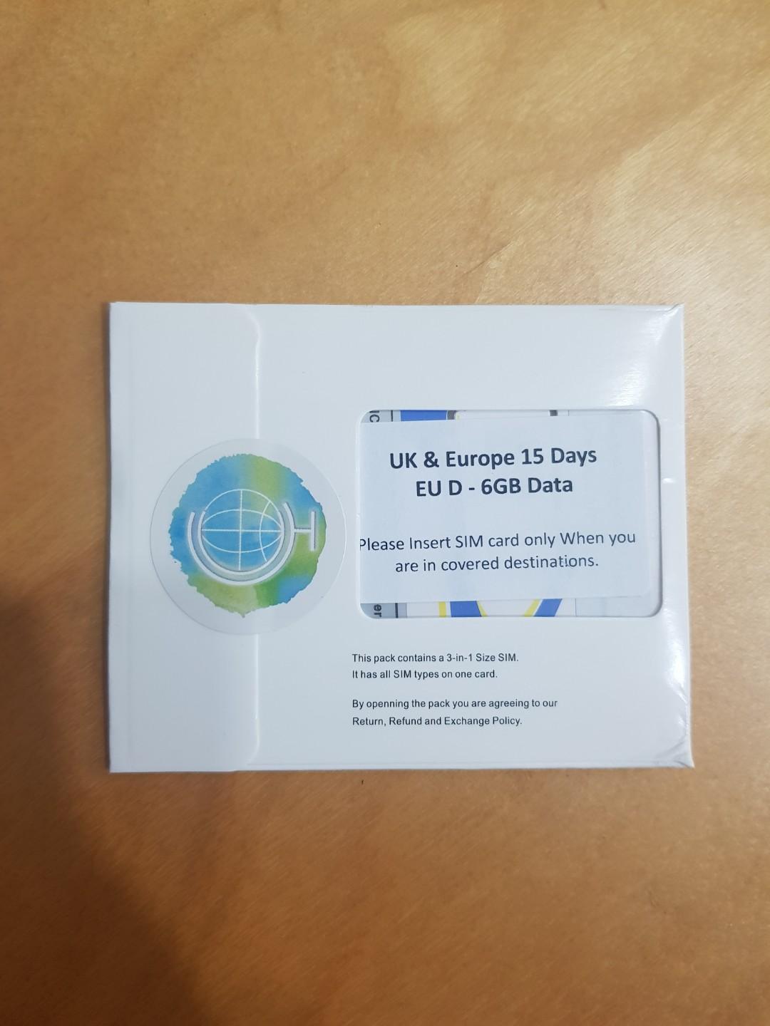 ICC Sim Card UK & Europe 15 Days 6GB, Mobile Phones & Gadgets, Mobile ...