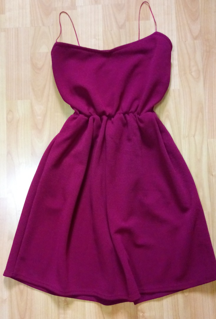 Maroon Dress, Women's Fashion, Dresses & Sets, Dresses on Carousell