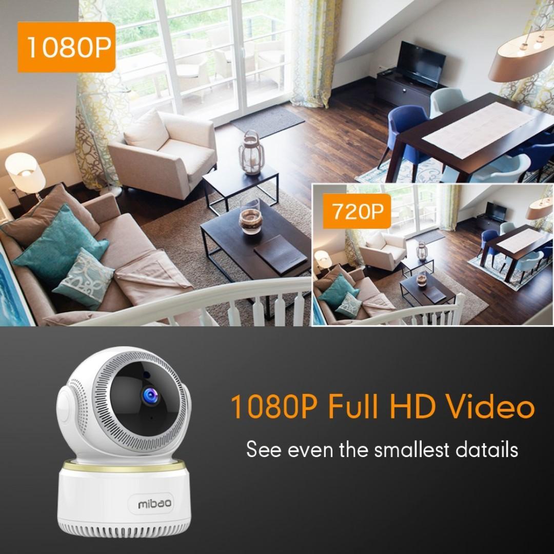 Mibao Security Camera IP Camera 1080P WiFi Surveillance System with HD ...