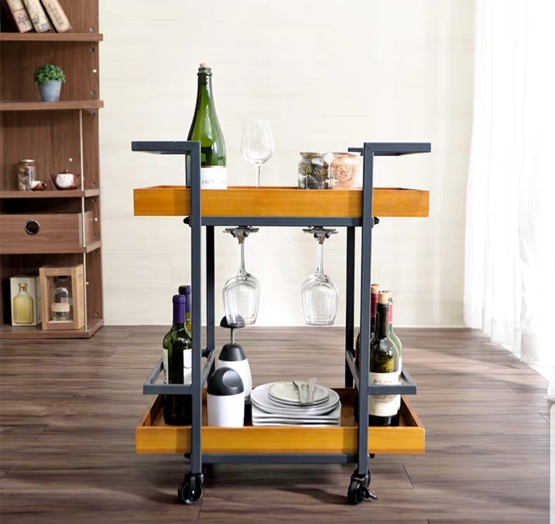 Modern Wooden Whisky Bar Cart Trolley, Furniture & Home Living ...