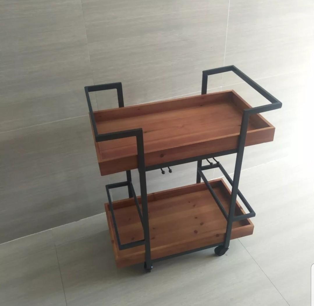 Modern Wooden Whisky Bar Cart Trolley, Furniture & Home Living ...