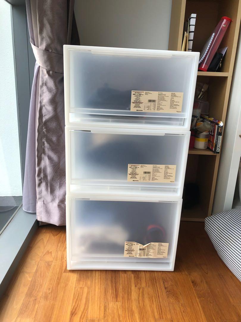 Muji Storage box (stackable), Furniture & Home Living, Home Improvement ...