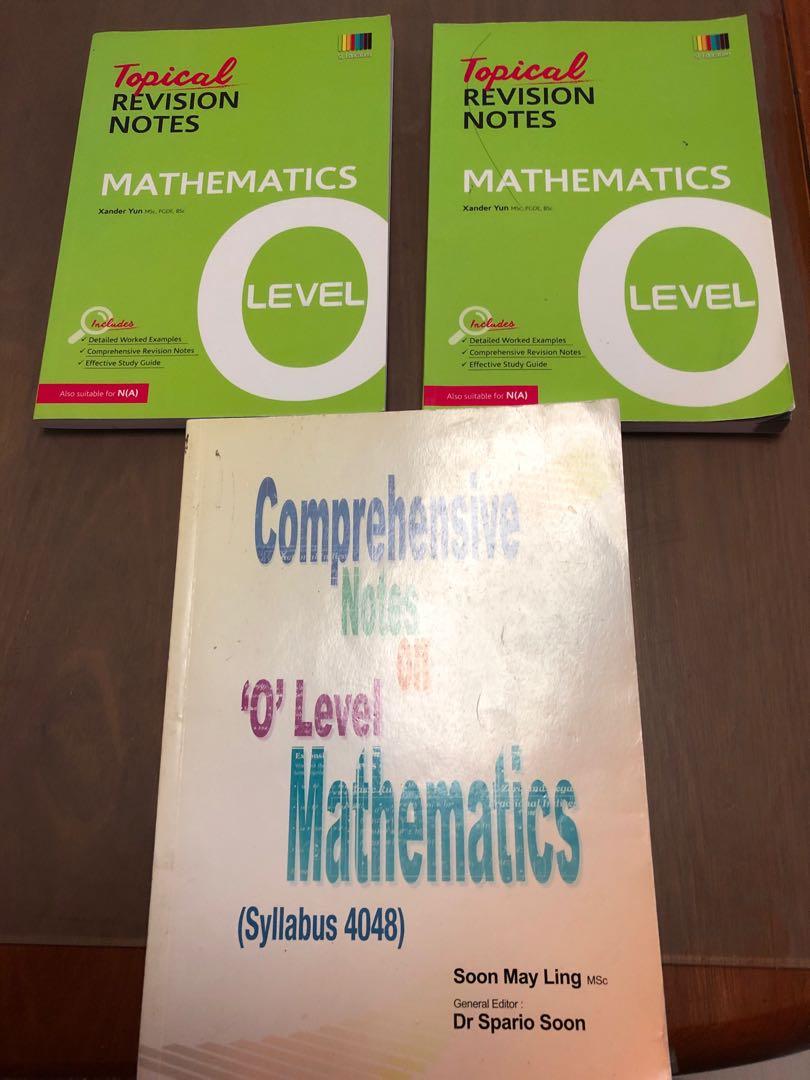 Topical Revision Notes - Maths O levels by Xander Yun, Hobbies & Toys ...