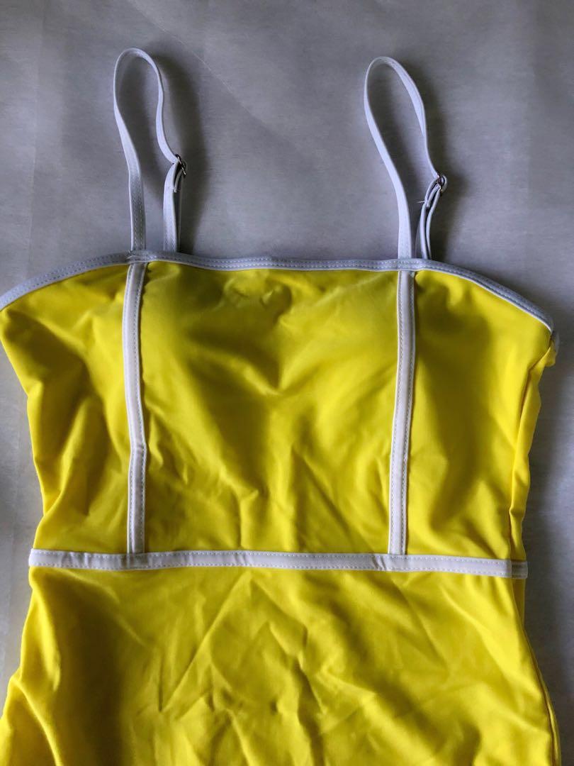 Yellow One Piece Swimwear, Women's Fashion, Swimwear, Bikinis ...