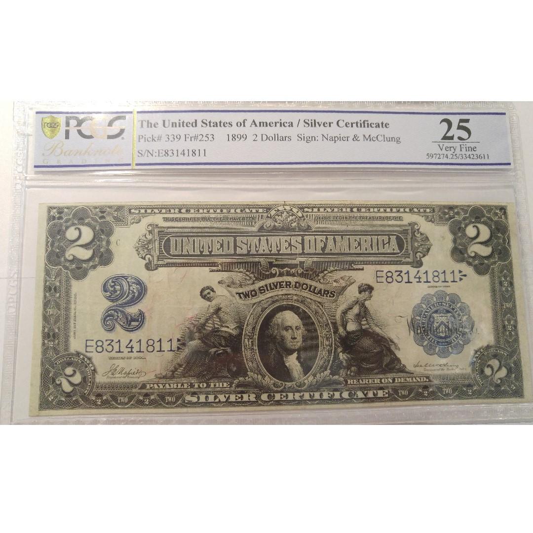 1899 US Dollars collection of 3 banknotes: 1$, 2$ and 5$, Hobbies ...