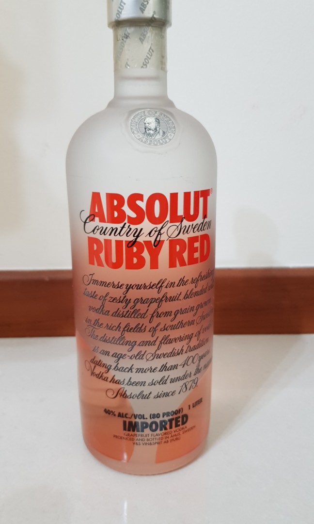 Absolut Vodka Red Ruby, Food & Drinks, Alcoholic Beverages on Carousell