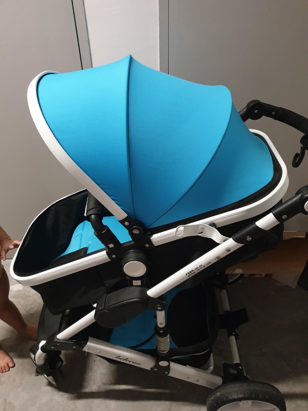 Belecoo blue pram, Babies & Kids, Going Out, Strollers on Carousell