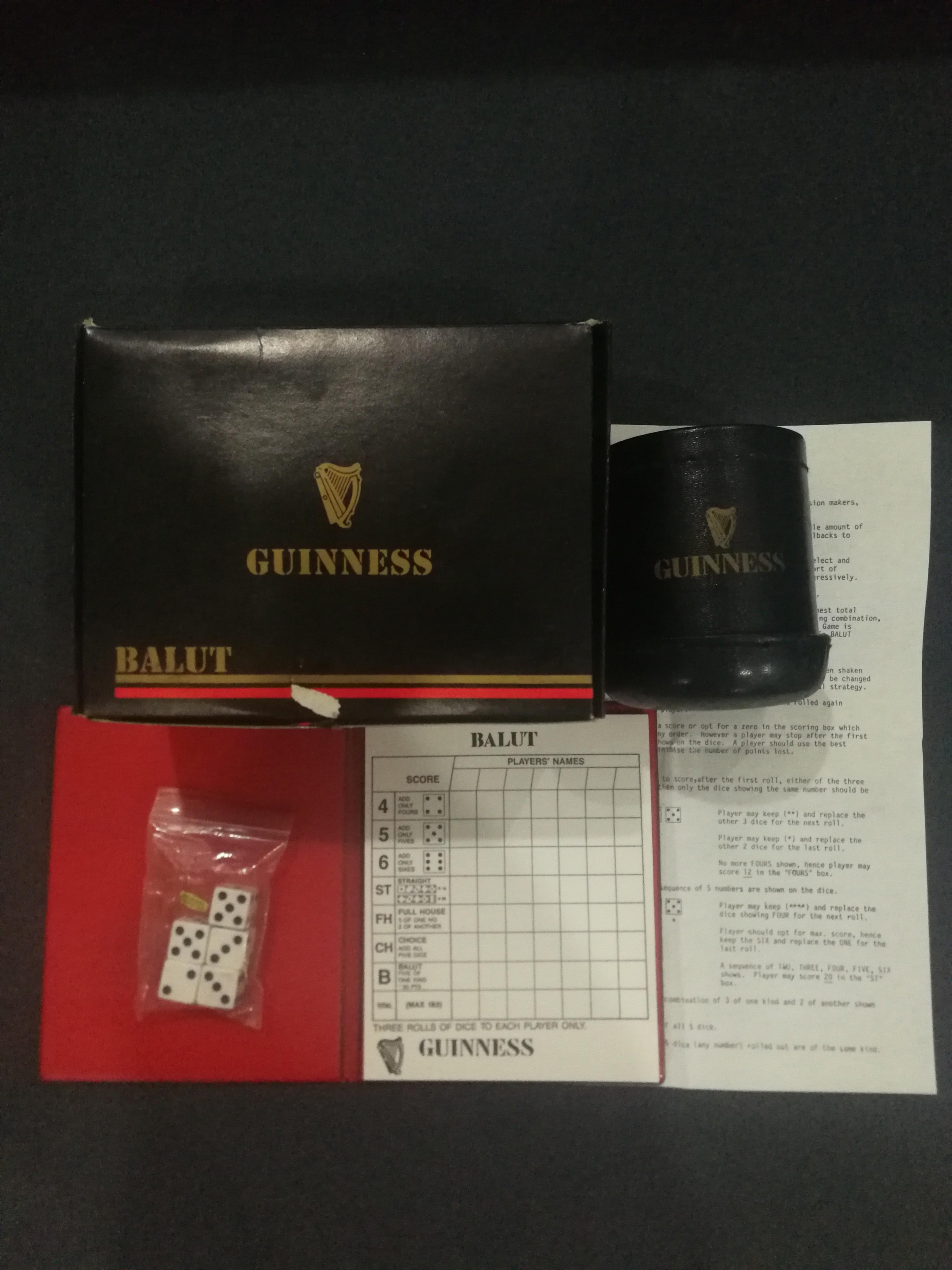 Guinness Balut Dice Game Set, Hobbies & Toys, Memorabilia ...