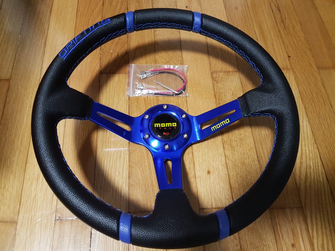 Momo Deep Dish Drifting Steering Wheel - BLUE, Car Accessories ...