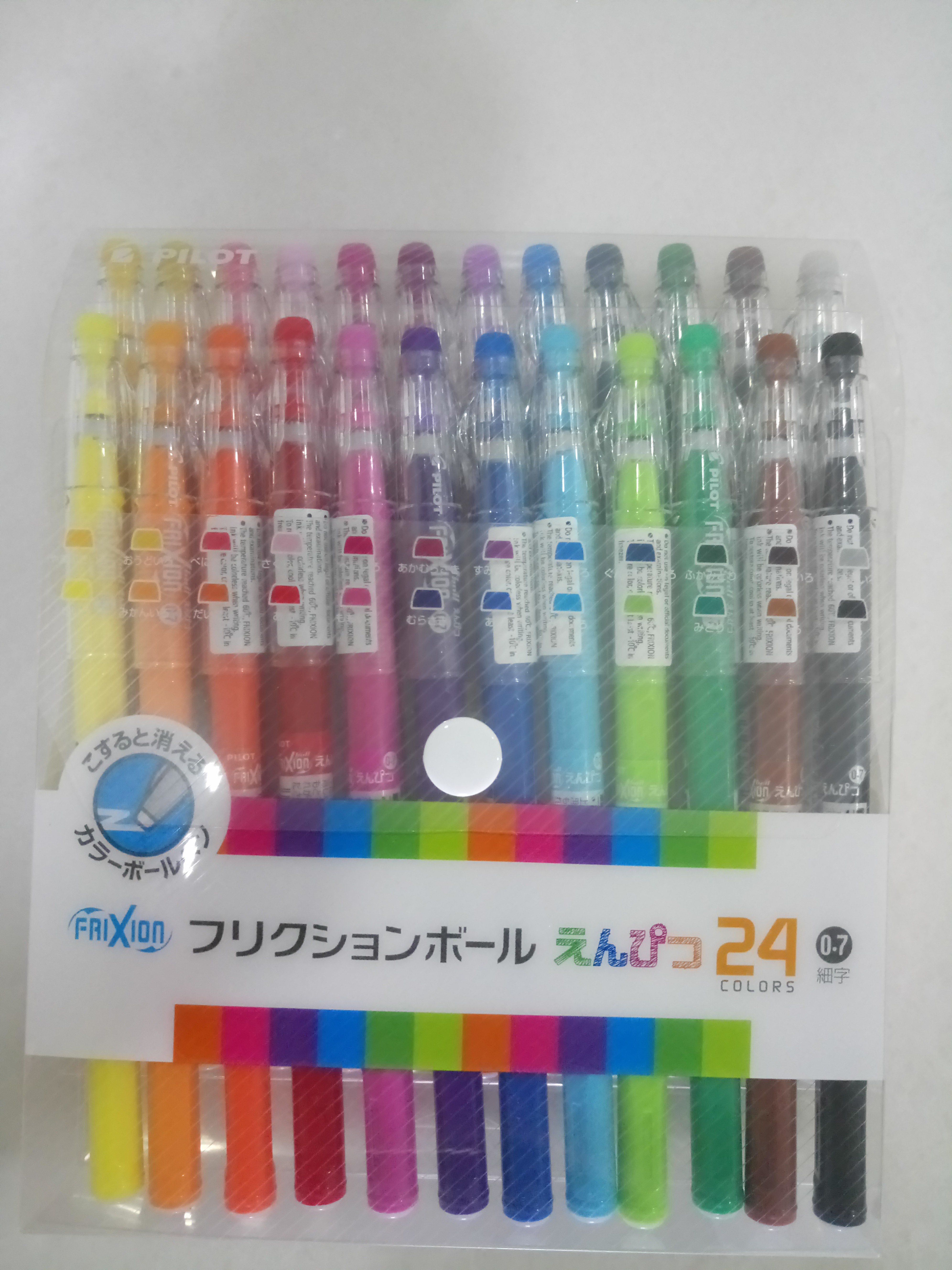 Pilot FriXion Pencil-Like Erasable Gel Pen – 0.7 mm – 24 Color Set ...