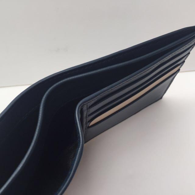 BOTTEGA VENETA BV Men's Celeste Dark Blue Leather BiFold Wallet 100% ...