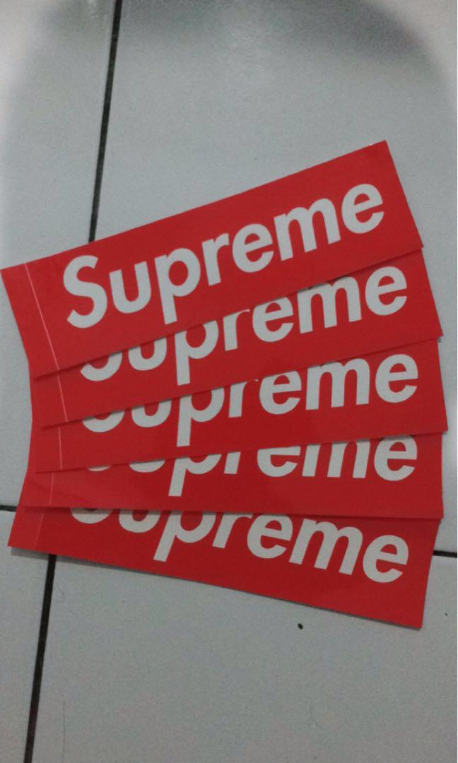 Sticker Supreme Box Logo, Fesyen Pria, Aksesoris, Lainnya di Carousell