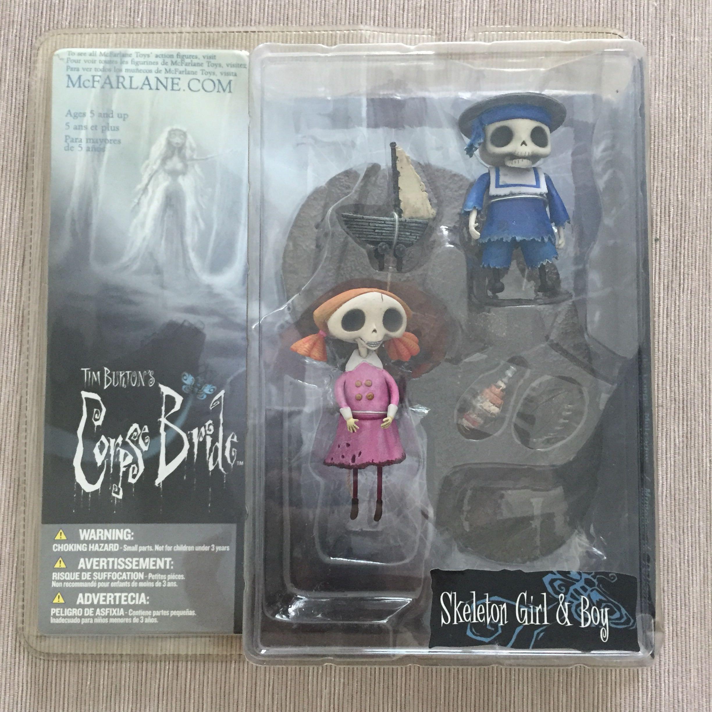 Tim Burton Corpse Bride - 怪誕屍新娘 -Skeleton Girl & Boy, 興趣及遊戲, 玩具 & 遊戲類 ...