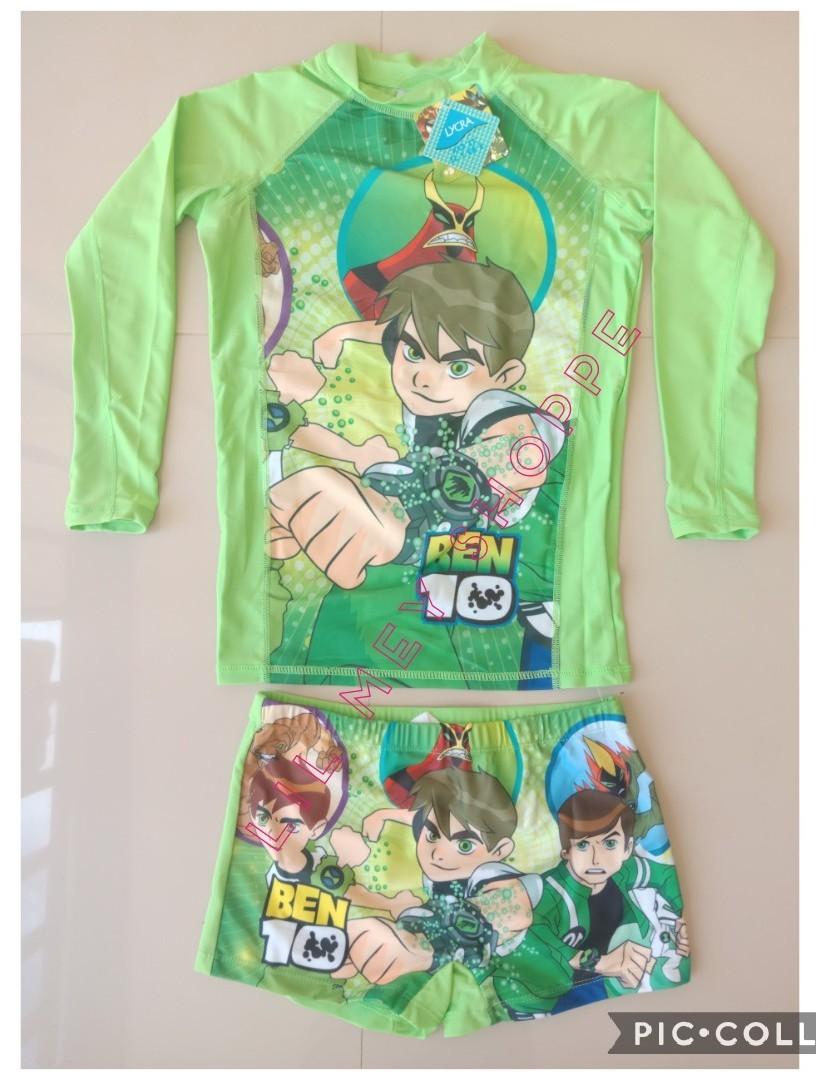 Ben 10 Top & Short Rashguard Swim Wear, Babies & Kids, Babies & Kids ...