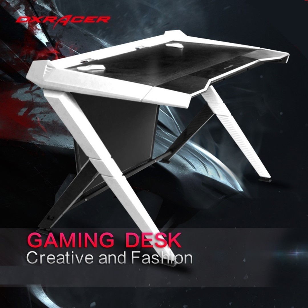 DXRacer Gaming Desk (White Colour), Furniture & Home Living, Furniture ...