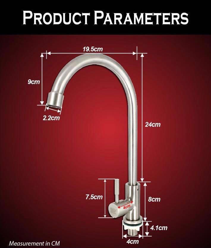 Pillar Sink Tap SUS304 Stainless Steel Furniture Home Living Pillar Sink Tap SUS304 Stainless Steel Furniture Home Living